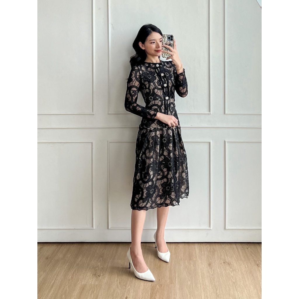 Jual DOLLA - Calypso Dress Elegant Korean Style Classy | Shopee Indonesia