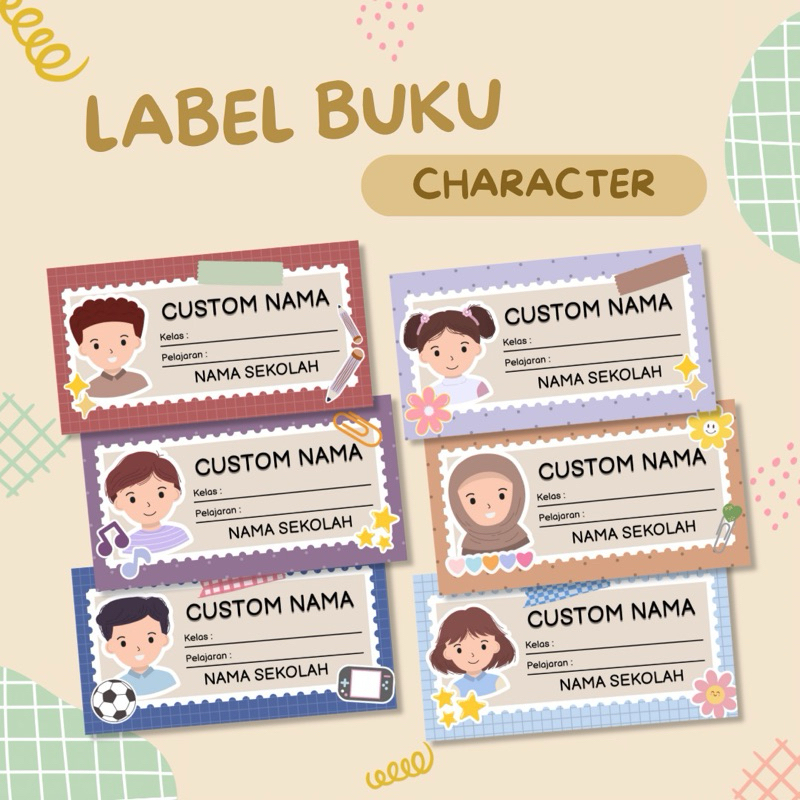 Jual 40 Pcs Stiker Label Nama Buku - Stiker Label Nama Buku Pelajaran ...