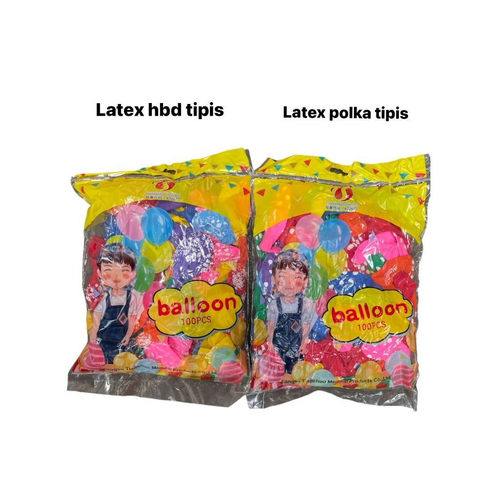 Jual Balon motif per pack isi 100pcs (polka dan hbd) | Shopee Indonesia