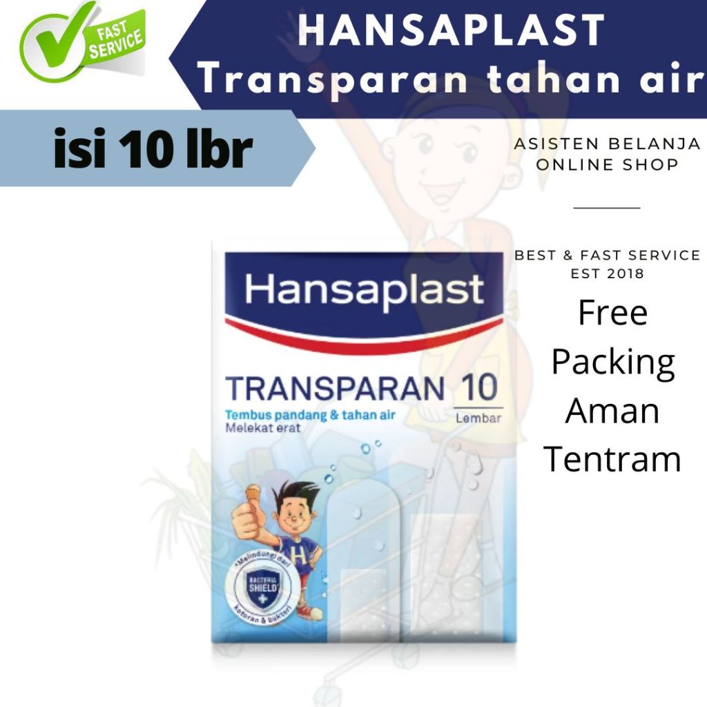 Jual HANSAPLAST Transparan 10 Lembar Plaster Transparent Plaster Tahan ...
