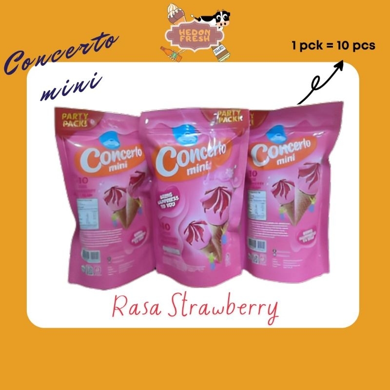 Jual Ice Cream Campina Mini Concerto Strawberry | Shopee Indonesia