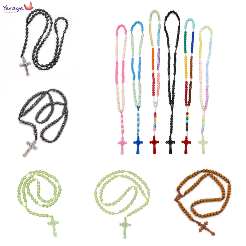 Jual Rosario Kayu 77 Kali Bapa Kami Kualitas Kalung Rosario Salib Katolik Devosi Doa Bapa Kami ...