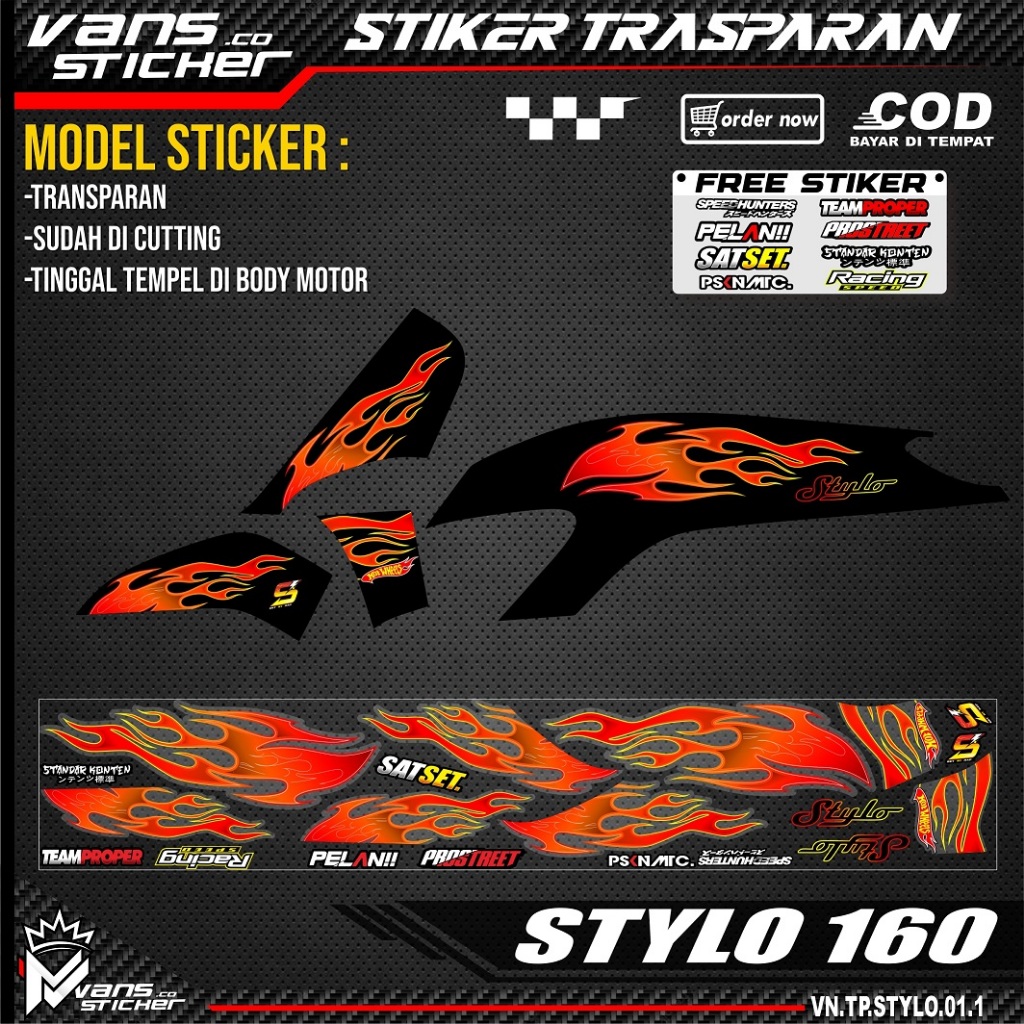 Jual Striping Transparan HONDA STYLO 160 lis sticker variasi motor ...