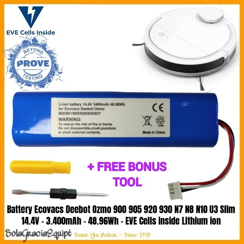 Jual Batre / Baterai / Battery Ecovacs Deebot Ozmo 900 905 920 930 N7 N8 N10 U2 U3 Slim | Shopee ...