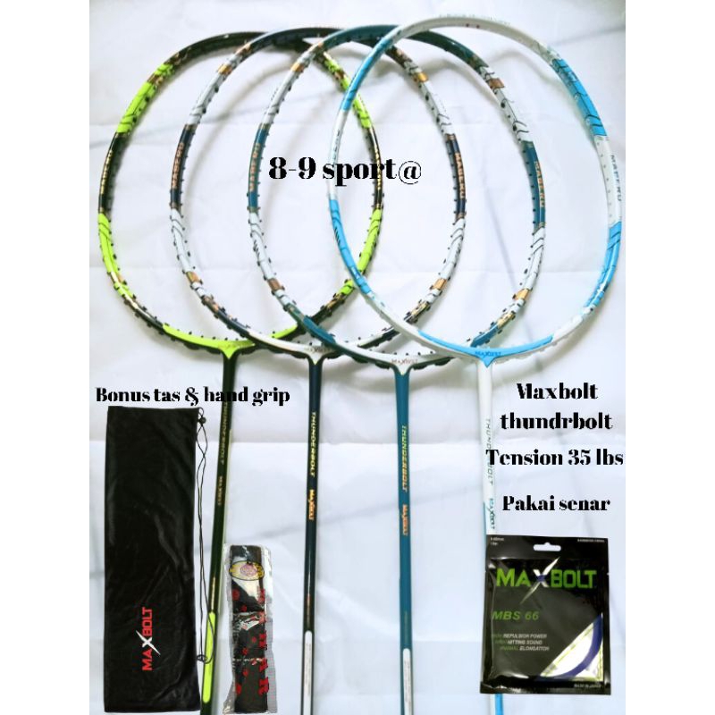 Jual raket badminton original maxbolt thunderbolt raket bulutangkis ...