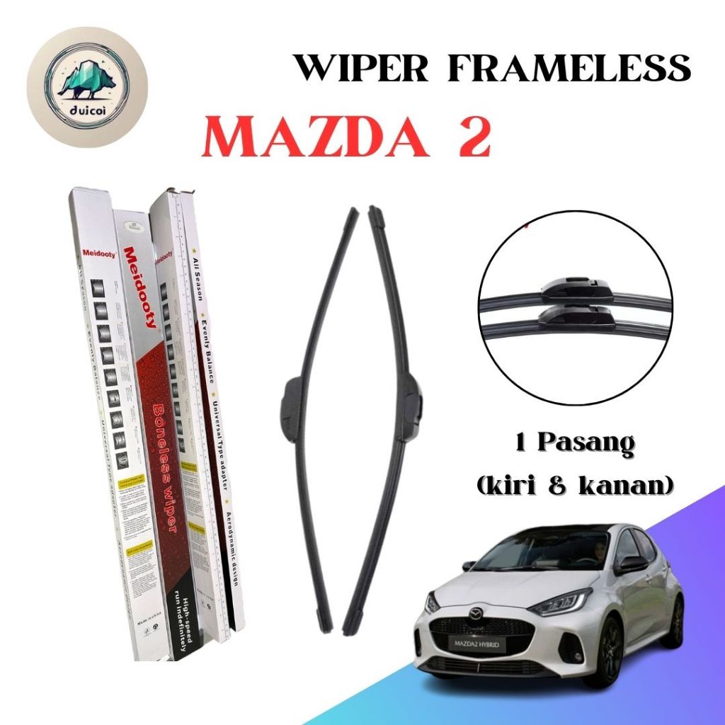 Jual WIPER MAZDA 2 FRAMELESS SEPASANG WIPER KACA MOBIL MEIDOOTY ...