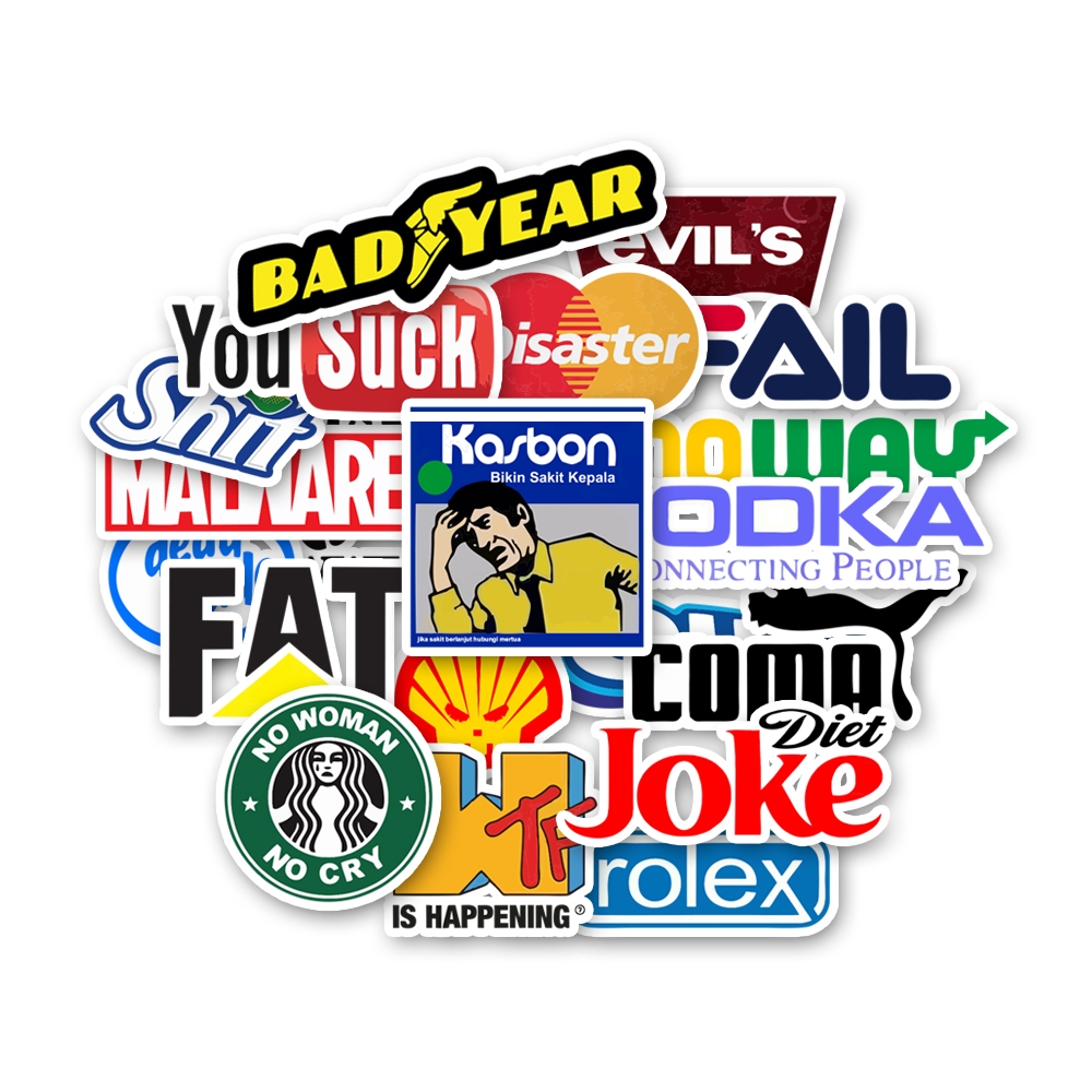 Jual stiker brand parody I stiker logo parody I stiker lucu anti air ...