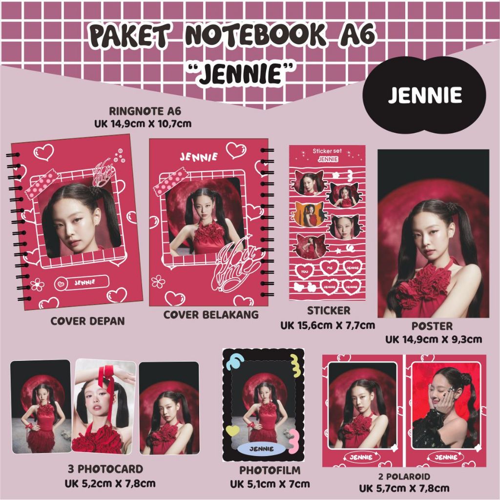 Jual PAKET HEMAT NOTEBOOK A6 BLACKPINK JENNIE JISOO ROSE | Shopee Indonesia