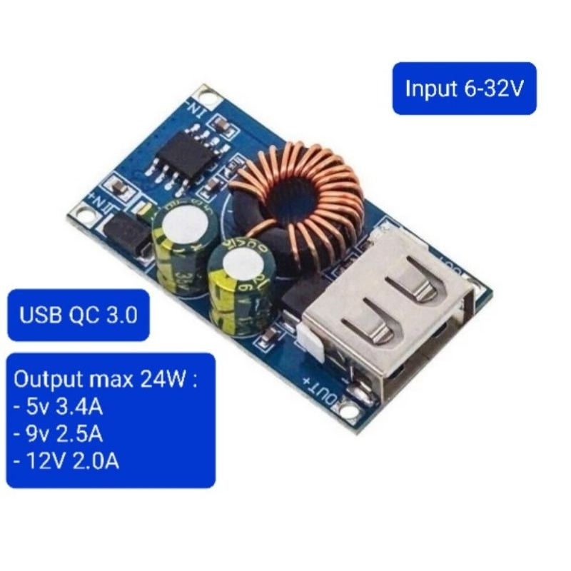 Jual Modul USB QC 3.0 Stepdown DC-DC Converter Quick Charge Output ...