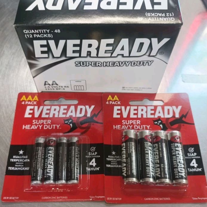 Jual Baterai Eveready AA & AAA PAKET isi 4 Paling kuat, awet dan murah | Shopee Indonesia