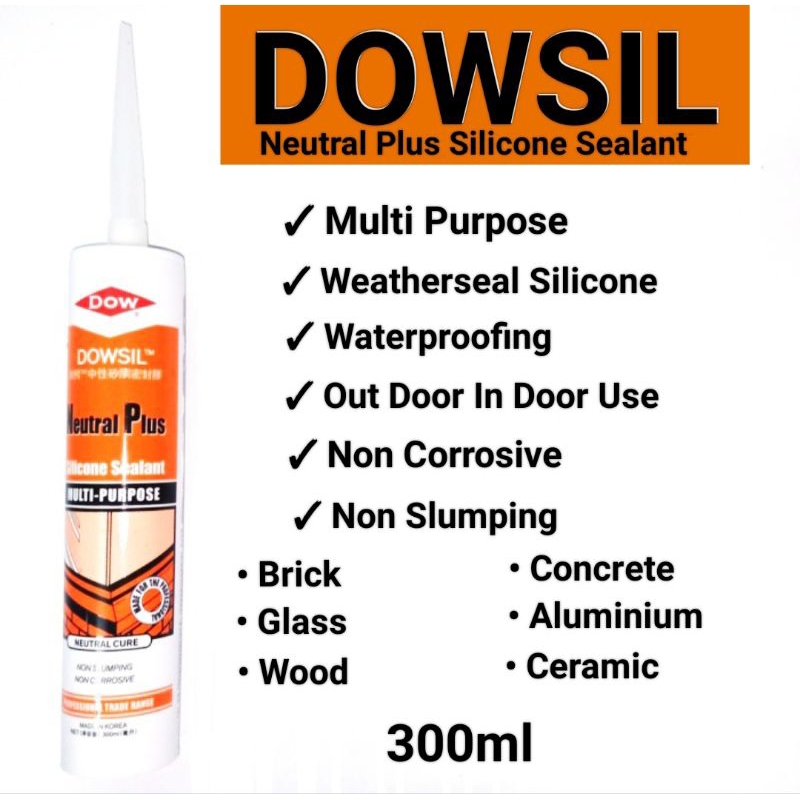 Jual Lem Silikon DOWSIL NP Neutral Plus Silicone Sealant 300ml | Shopee Indonesia