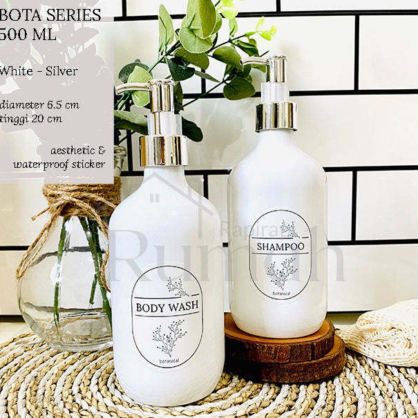 Jual Best BOTA 5 ML Botol Sabun Isi Ulang PUTIH SILVER Body Wash ...