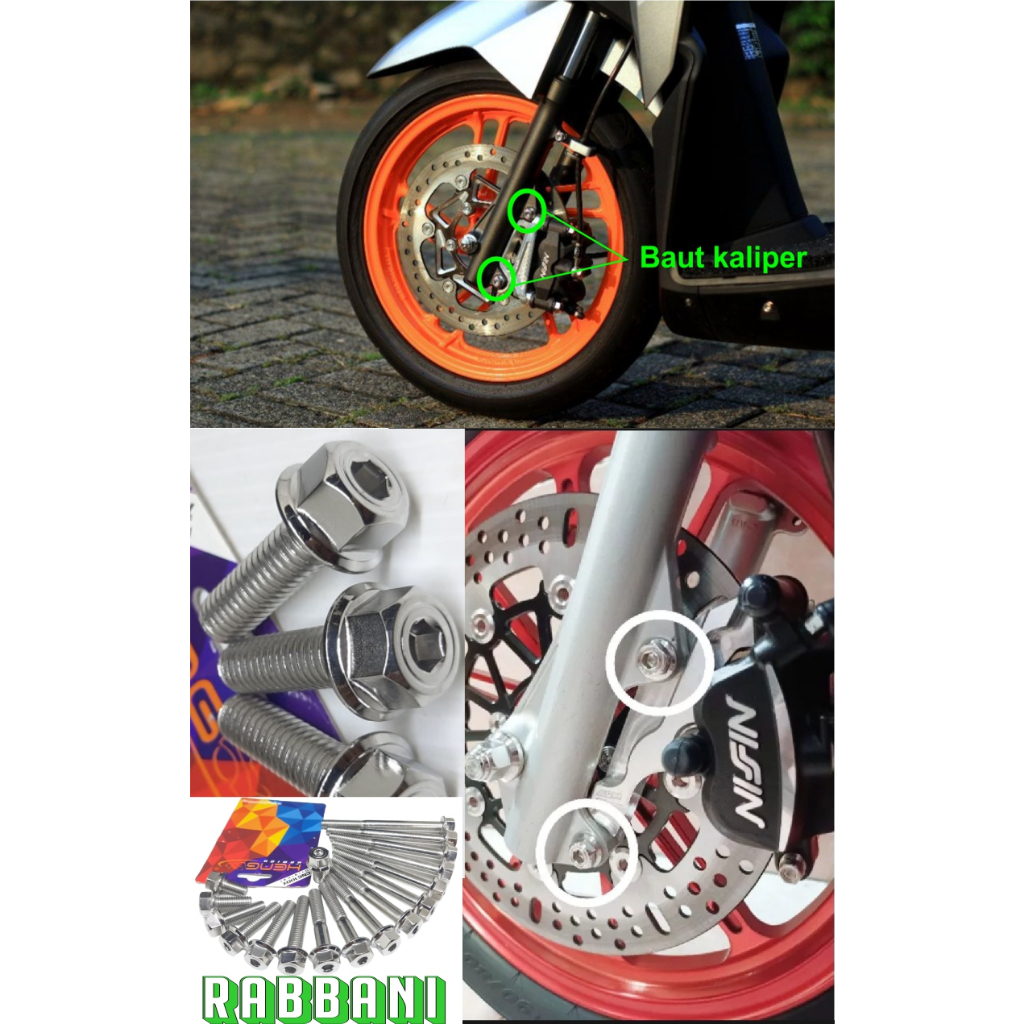 Jual Baut Breket Kaliper Honda Yamaha Probolt HENG Stainless Ori Thailand | Shopee Indonesia