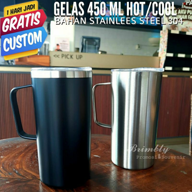 Jual Gelas Stainless Steel 450 ml + GRATIS CUSTOM NAMA / Mug Sultan ...