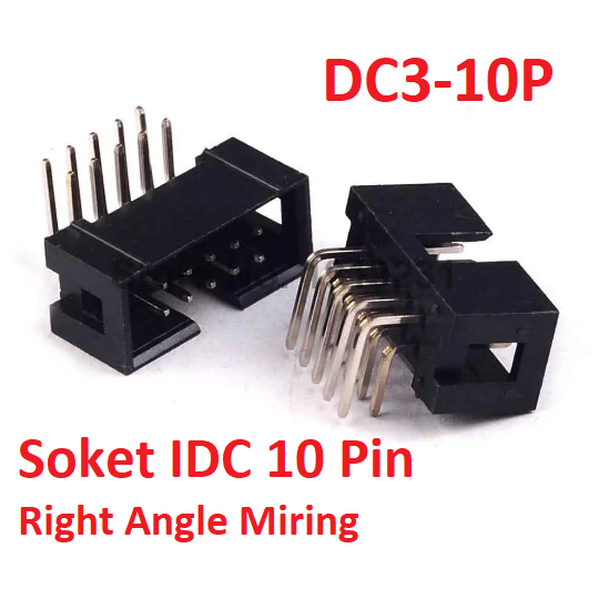 Jual Socket SOKET IDC Siku 10 Pin 10p 10Pin 2x5 Header Male DC3-10P 2 ...