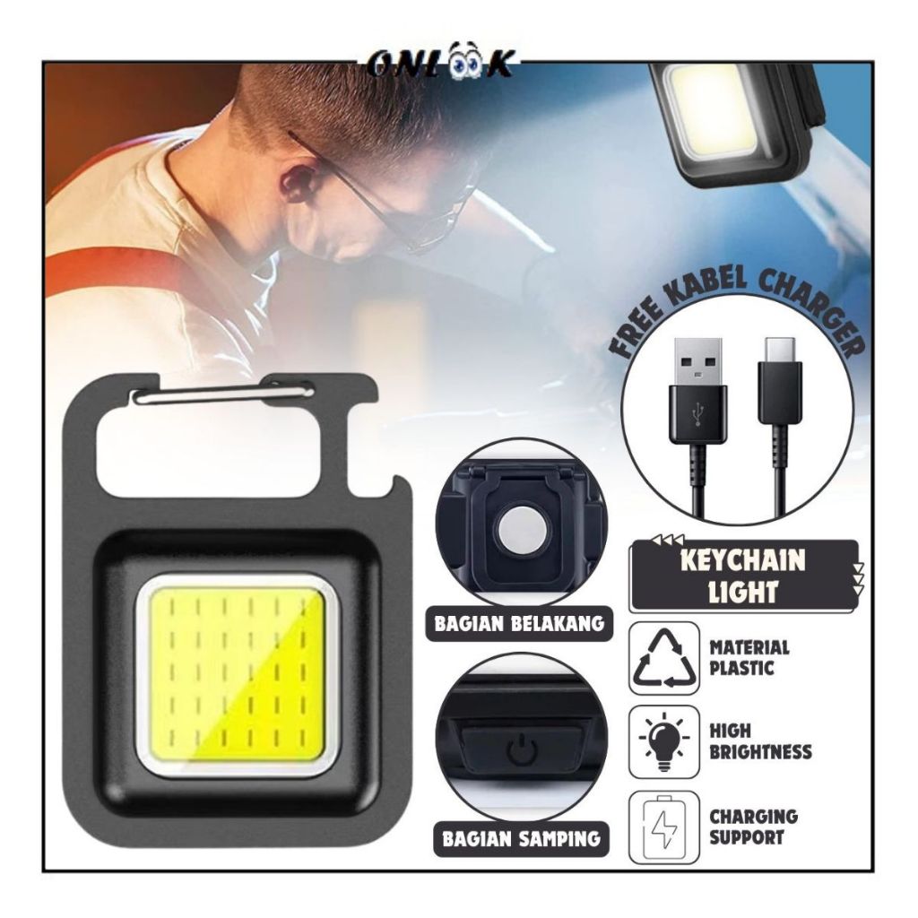 Jual Keychain Light Emergency / Senter Mini LED Rechargeable ...