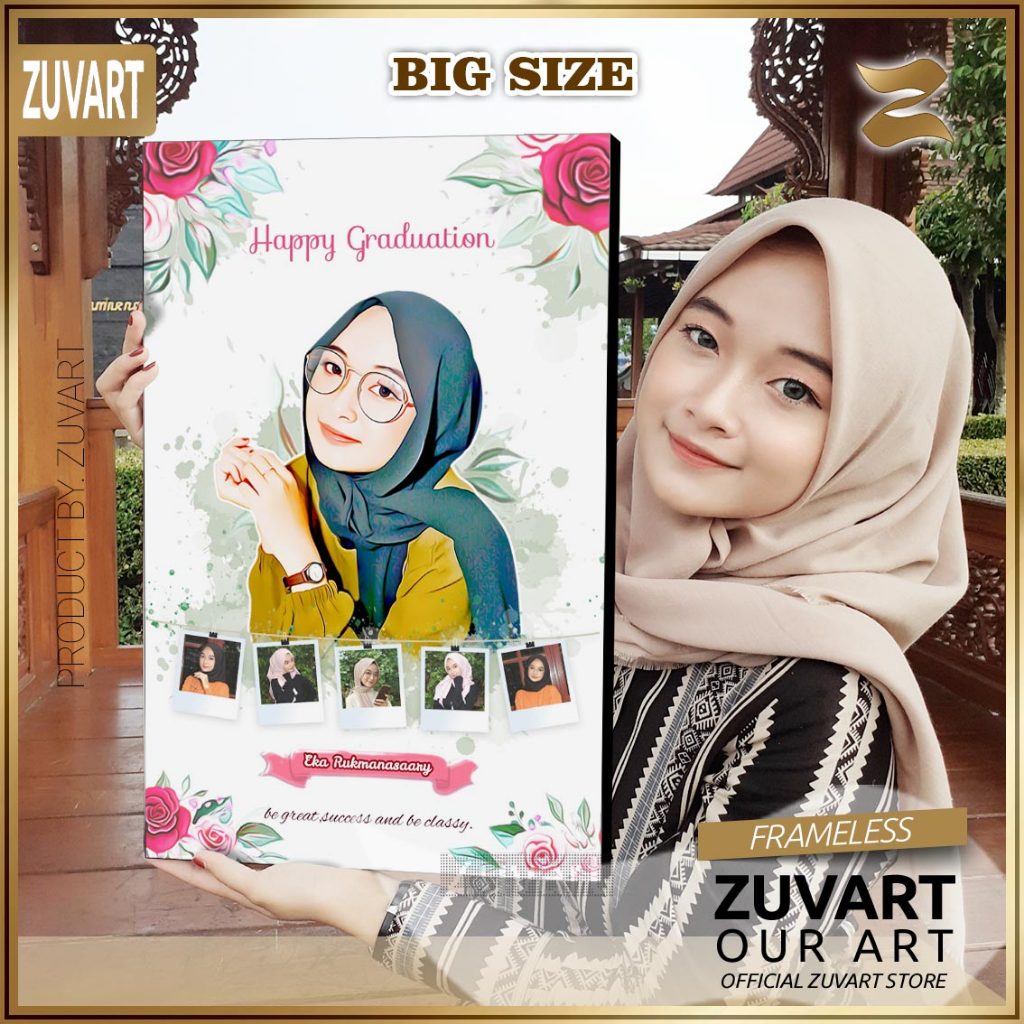 Jual BIG SIZE LUKISAN FOTO DENGAN BINGKAI untuk KADO WISUDA GRADUATION ...