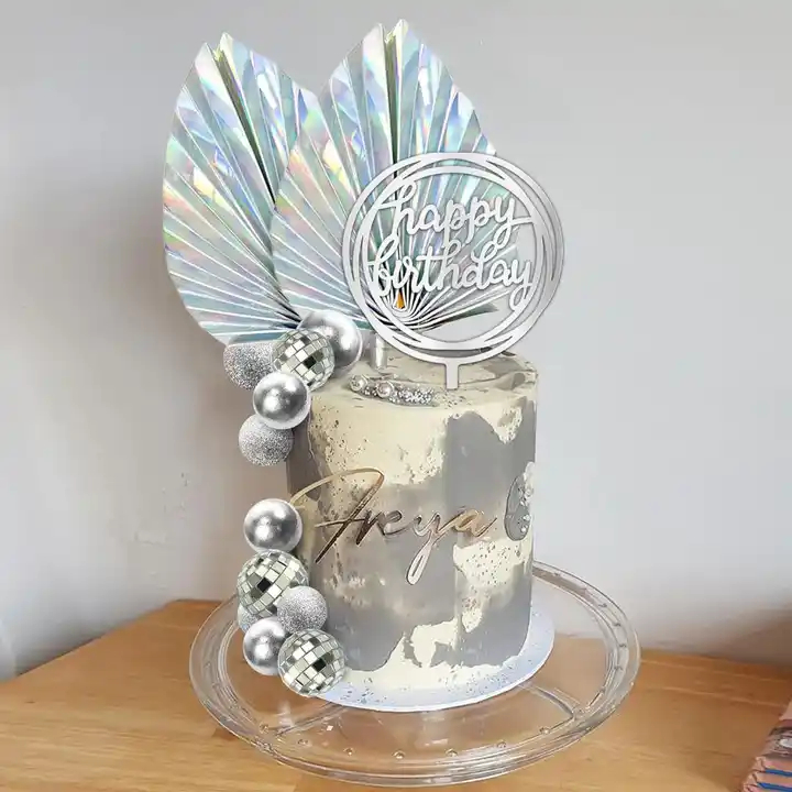 Jual Topper Kue 2 pcs Daun Rustic Gold Metalik Daun Palem Emas Bahan ...