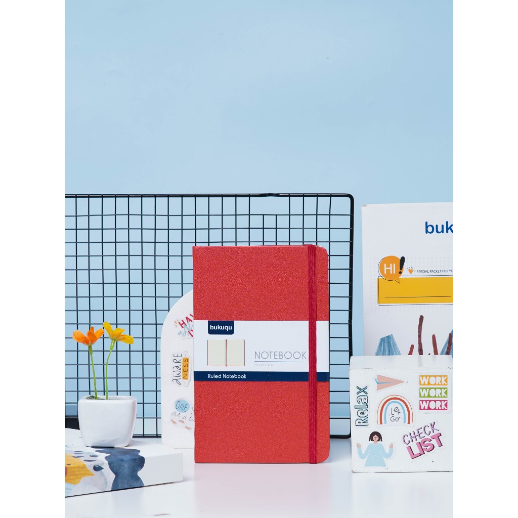 Jual bukuqu Classic Notebook Merah, Bergaris | Shopee Indonesia