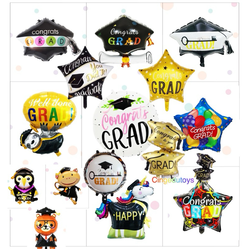 Jual Balon Wisuda Bentuk Toga: Congrats GRAD jumbo graduation | Shopee ...