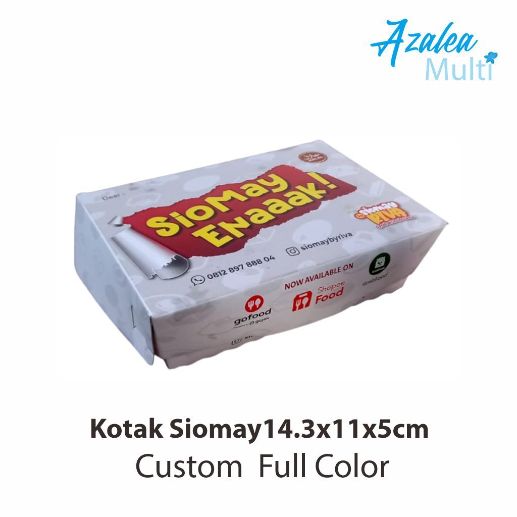 Jual Kotak Siomay Custom Full Color 14.3x11x5cm / Dus Makanan / Lunch ...
