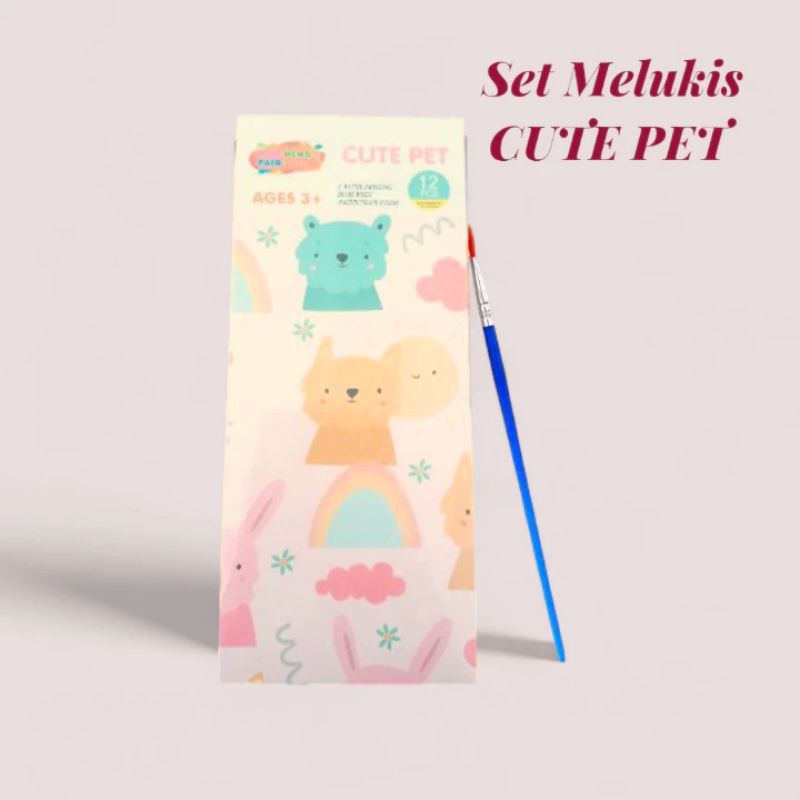 Jual Alat Melukis Cat Air Set 12 Lembar Buku Gambar Mewarnai 3in1 ...