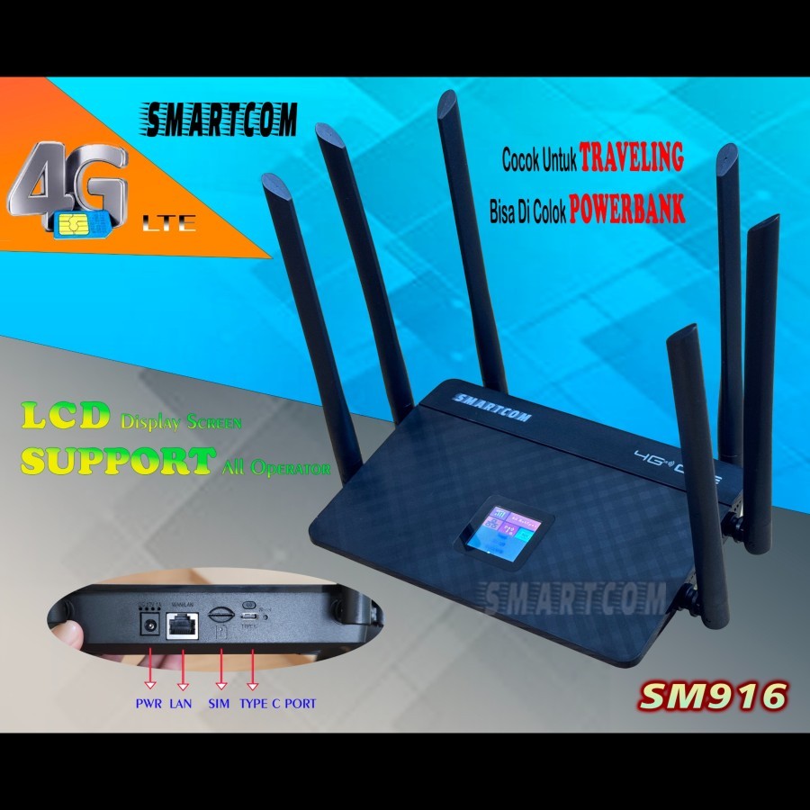 Jual SMARTCOM Wifi Wireless Router 4G LTE SM286 300Mbps Garansi Resmi ...