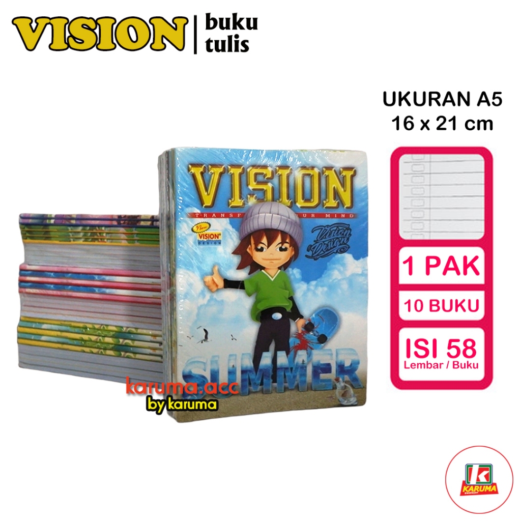 Jual BUKU TULIS 58 LEMBAR 1 PACK | VISION BUKU TULIS 58 LEMBAR 1 PACK ...