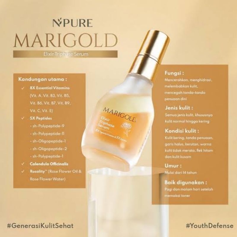 Jual NPure Marigold Elixir Triphase Serum 40ml Original 100% | Shopee Indonesia