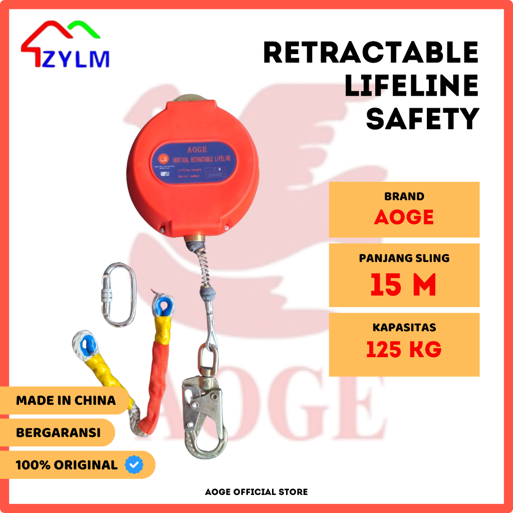 Jual AOGE Retractable Lifeline 15 Meter | Shopee Indonesia