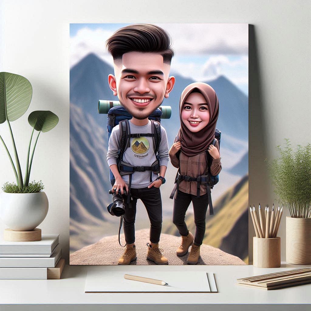 Jual Cetak Foto Karikatur Frame Papan MDF 6mm / Frame Blok bikinkado ...