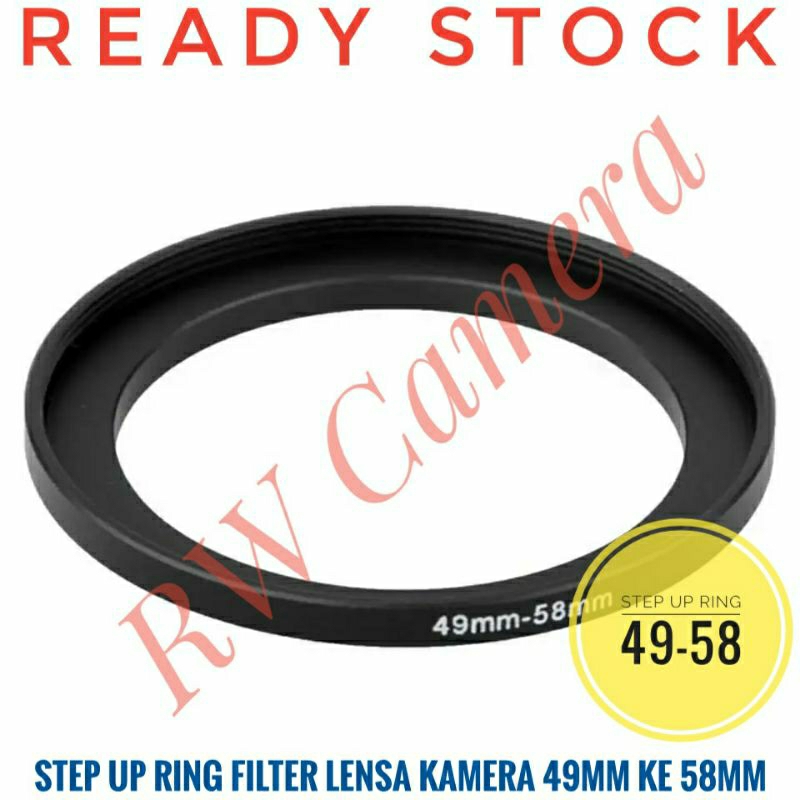 Jual Step Up Filter Ring 49 Ke 58 49mm to 58mm 49-58 Adapter Lensa Camera Kamera to | Shopee ...