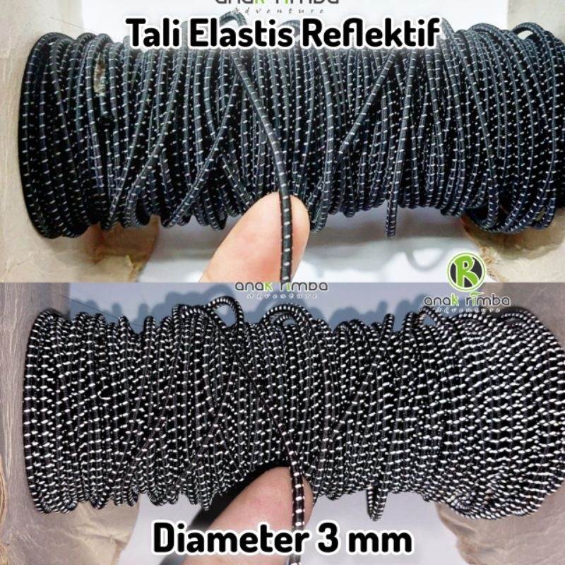 Jual TALI ELASTIS REFLEKTIF 3 mm PER METER TALI FRAME TENDA DOME ...