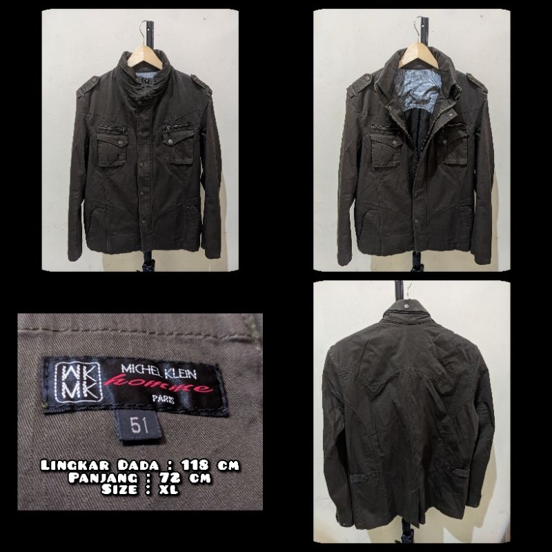 Jual Work Jacket Tebal Warna Coklat Tua Kehijauan Merk Michel Klein ...