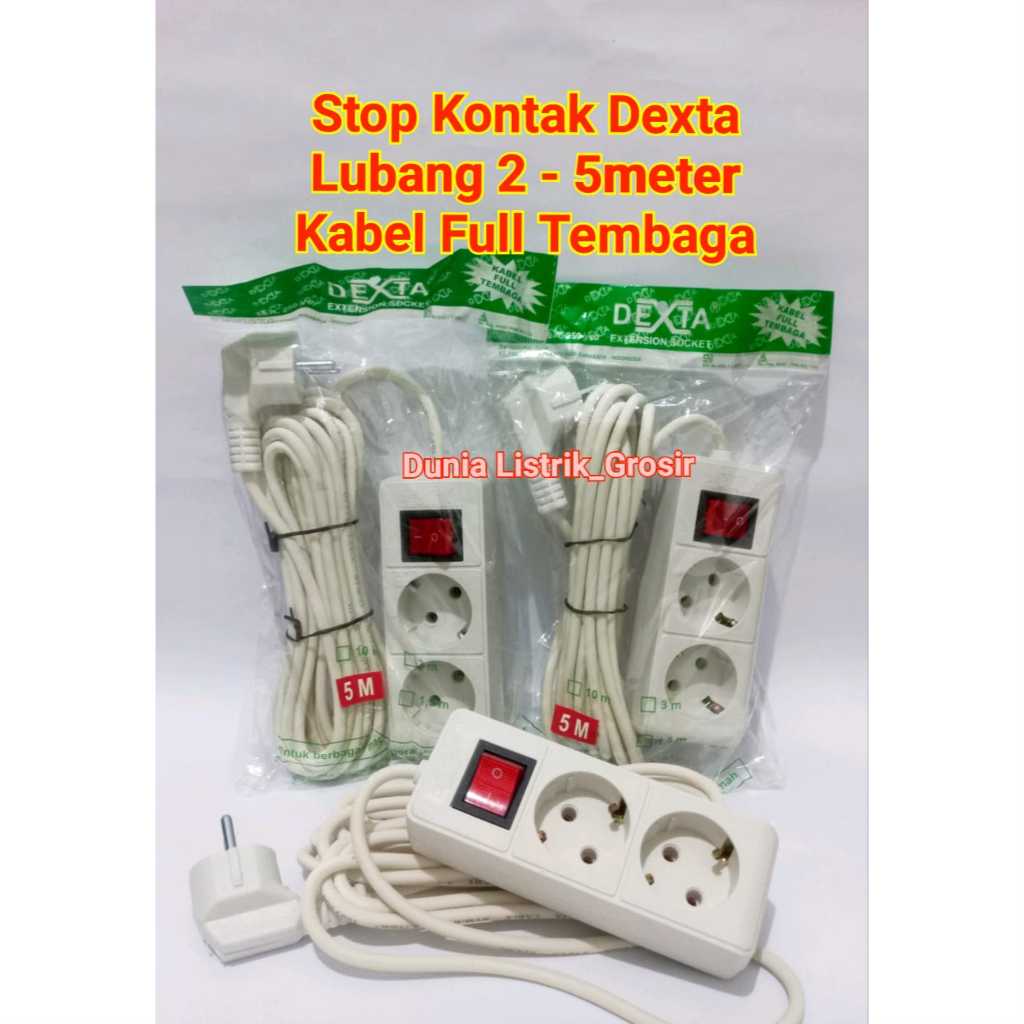 Jual Terminal Stop Kontak Plus Kabel Dexta Arde Hijau Lubang 2 - 5 ...