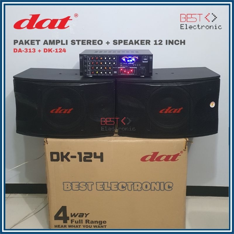 Jual 1 SET 2 SPEAKER PASIF PASSIVE DAT BMB DK 124 DK124 12INCH + AMPLI AMPLIFIER STEREO DAT DA ...