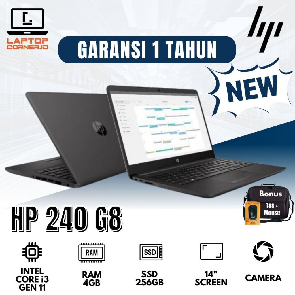Jual Laptop NEW HP 240 G8 Core i3 Gen 11 RAM 4GB SSD 256GB | Shopee Indonesia