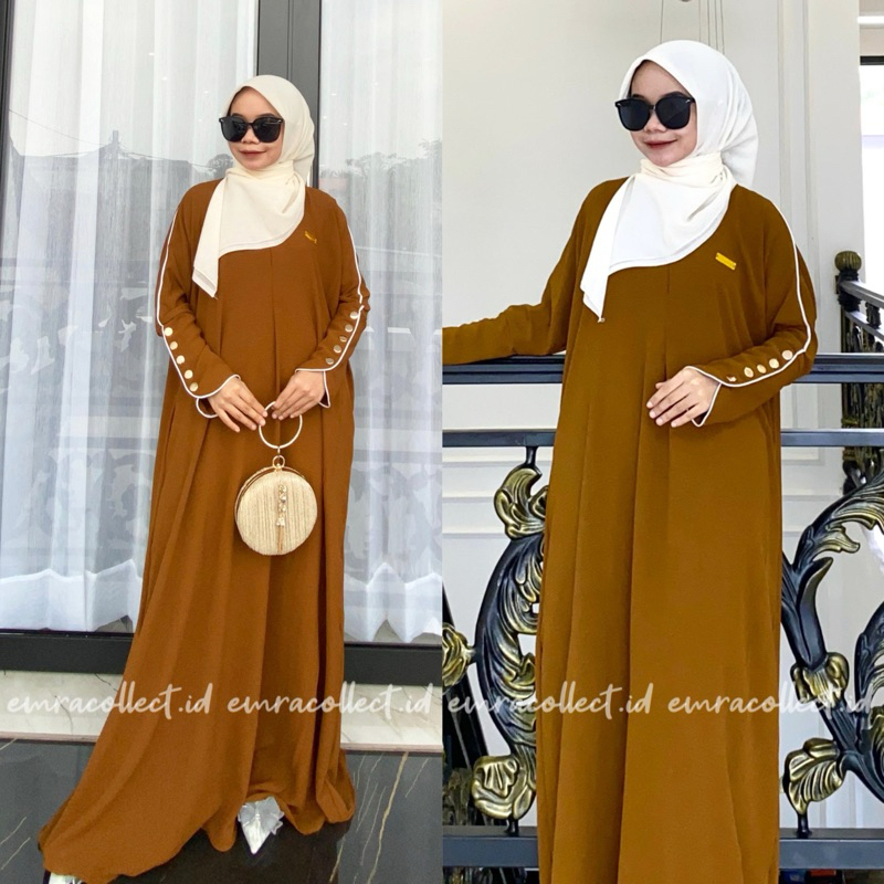 Jual Abaya Basic Habibah Premium Gamis Plain Umroh Daily Abaya Kancing Dress Gamis Batwing ...