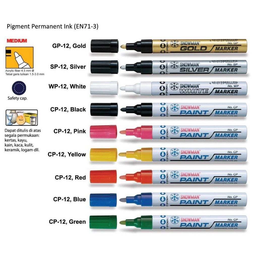 Jual Spidol Snowman Gold & White Permanent Original / Paint Marker ...