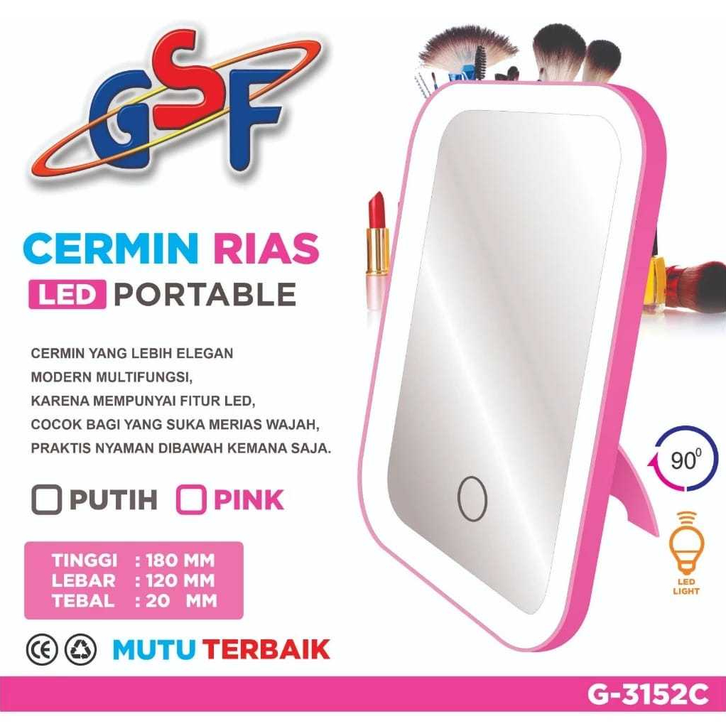 Jual (G-3152C) Cermin LED Portable | Cermin Make Up LED | Cermin Rias ...