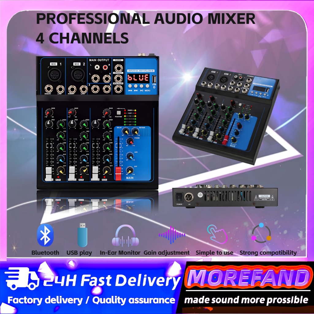 Jual MOREFAND AUDIO MIXER mixer profesional 4-channe mixer Penguat ...