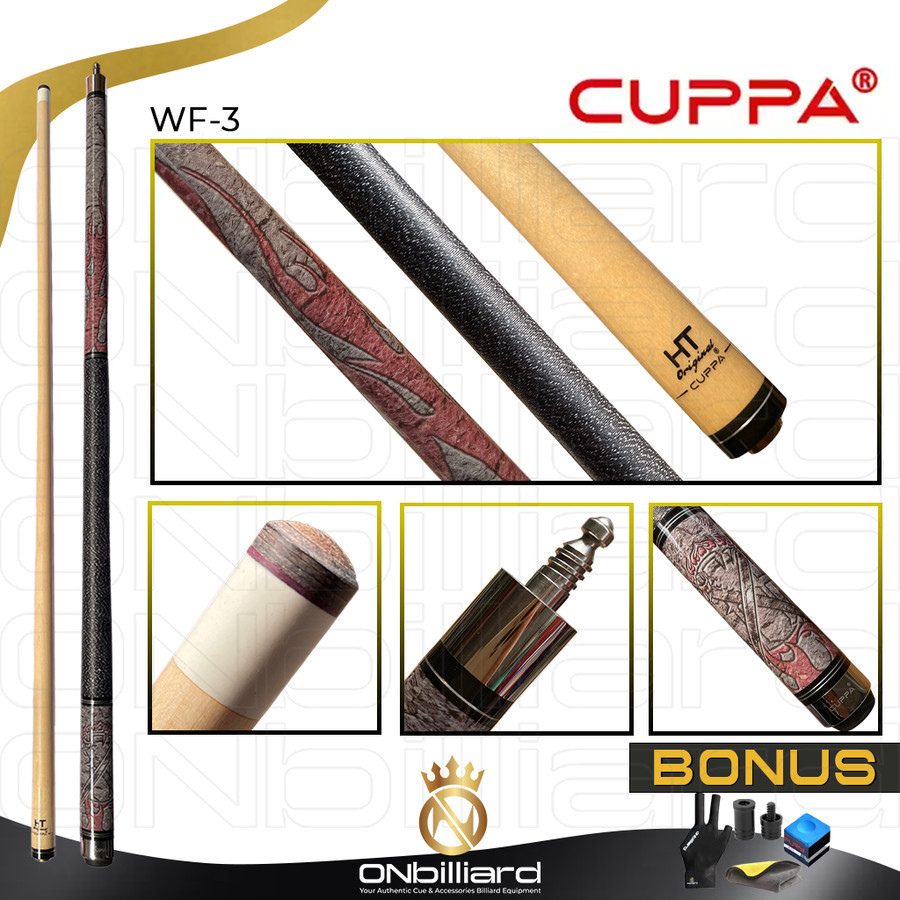 Jual Cuppa WF Series Cue Stick Billiard Play 12.75mm Low Deflection WF ...