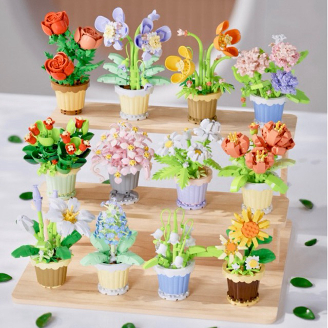 Jual AJS Mini bricks toys flower / mainan block 3D / mainan block ...