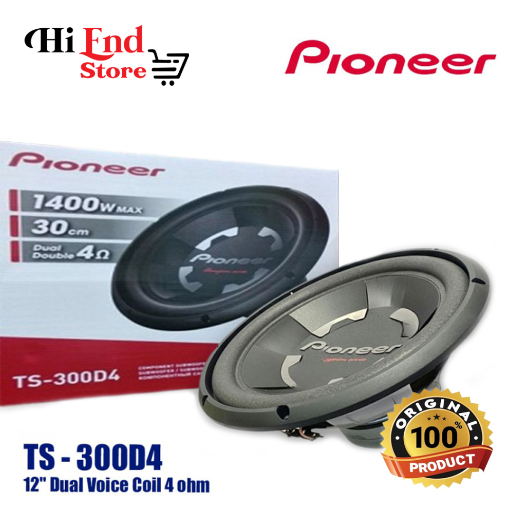 Jual PIONEER Subwoofer TS-300 D4 Komponen 12" Dual Voice Coil 4 ohm ...