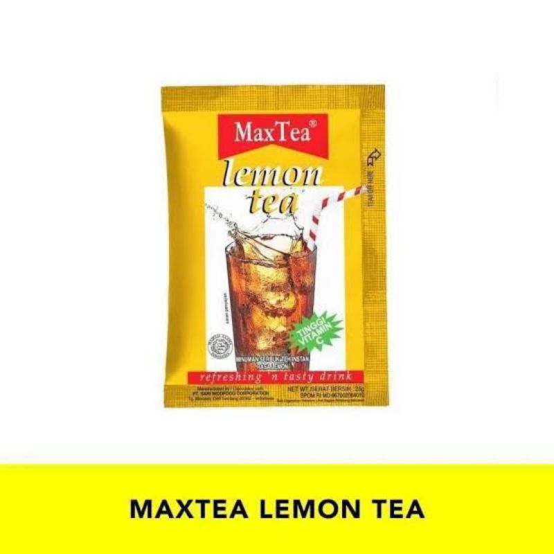Jual Maxtea Lemon Tea isi 10 Sachet (1RENCENG) | Shopee Indonesia