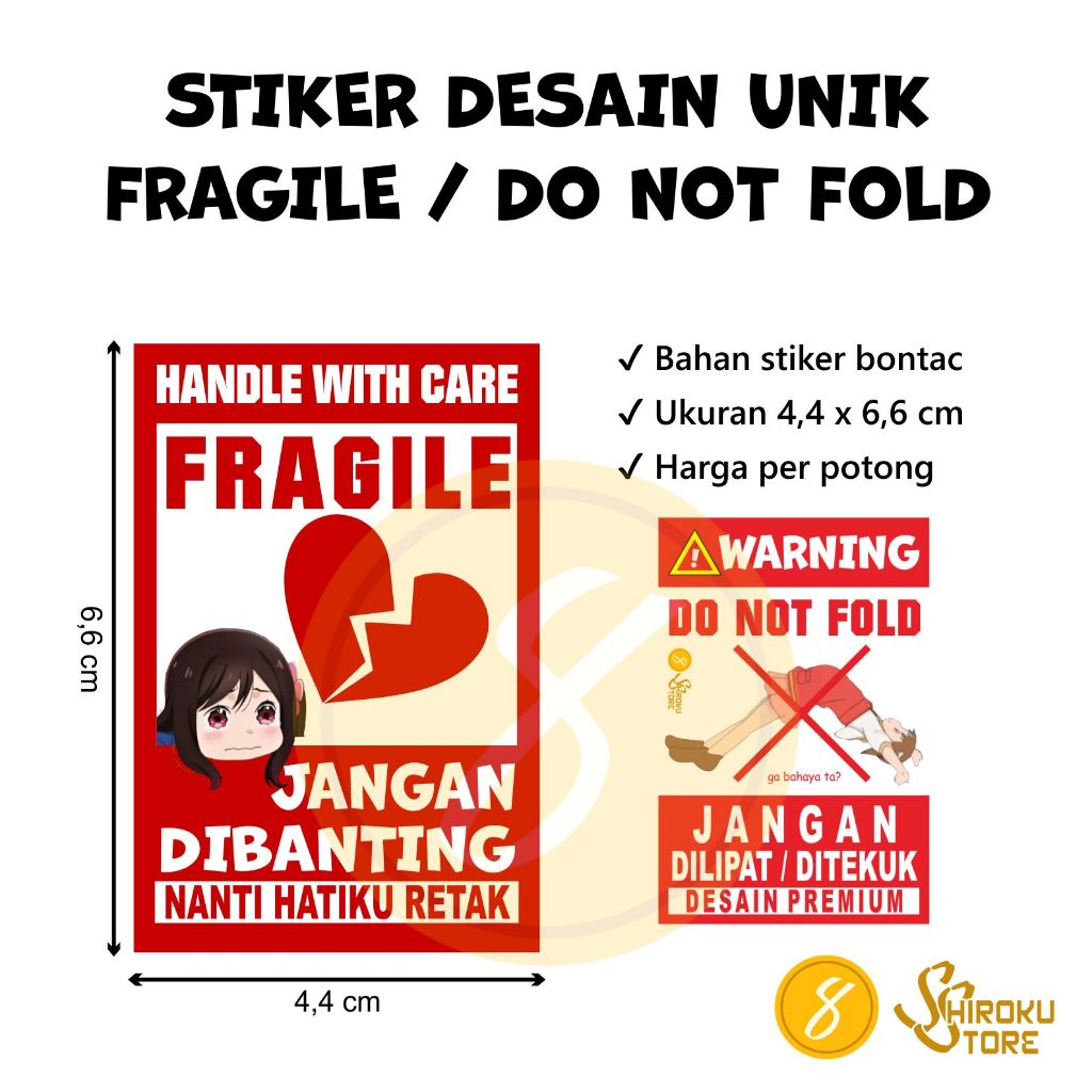 Jual Stiker Fragile / Do Not Fold Sticker Pengaman Paket Poster Kertas ...