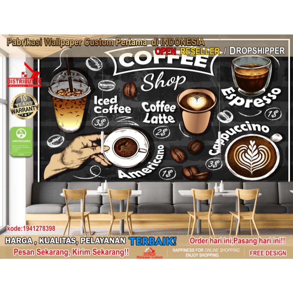 Jual Wallpaper Custom 3D Tema Coffee | Business | Wallpaper Warkop ...