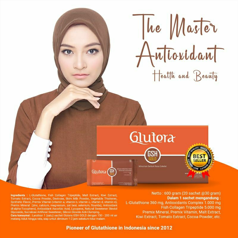 Jual GLUTERA GLUTATHIONE GSH GOLD + FISH COLLAGEN TRIPEPTIDE 5.000 mg ...