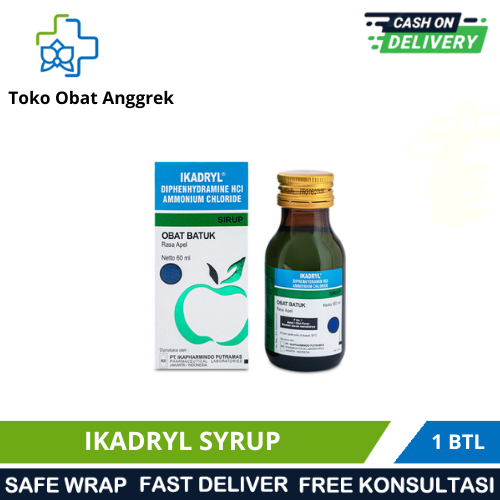 Jual IKADRYL SIRUP 100ML/OBAT BATUK BERDAHAK/OBAT BATUK ALERGI/OBAT ...