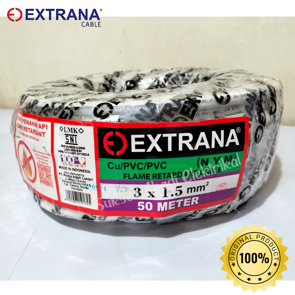 Jual Kabel Tunggal NYM 3 x 1.5 Extrana - Roll | Shopee Indonesia